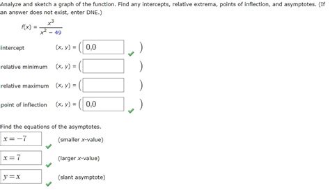 Solved Analyze And Sketch Graph Of The Function Find Any Intercepts Relative Extrema Points Of