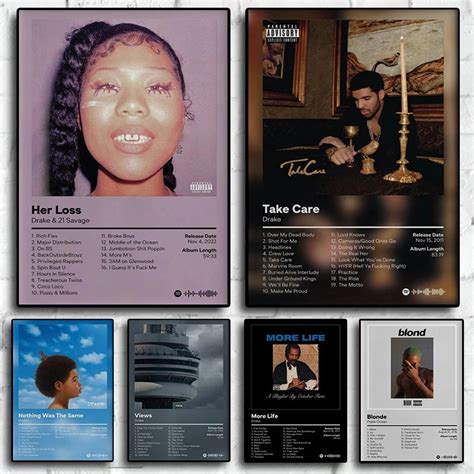 Drake Pop Rap Music Album Cover Poster Aesthetic Rapper Hip Hop Rock