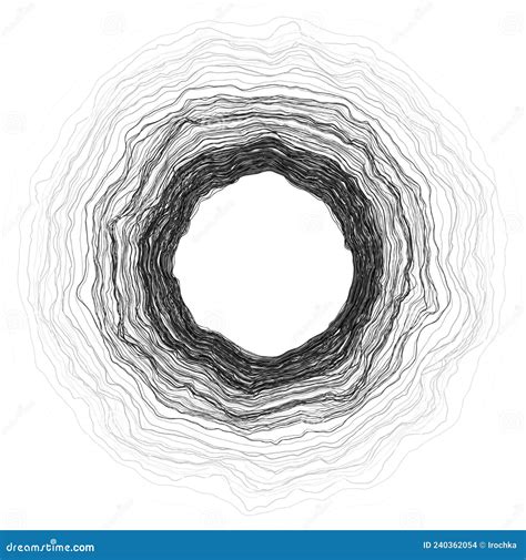 Abstract Flowing Wave Surface Of Circle Lines With Black Tone Color