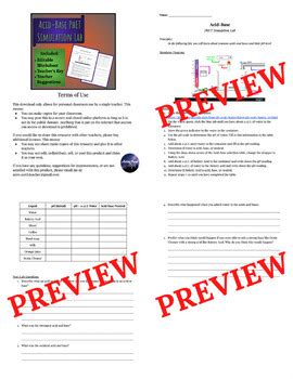 Acid Base PhET Simulation Lab By AstroNerd TPT