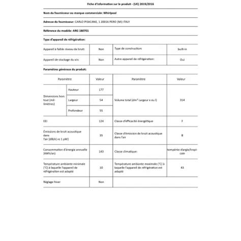 Réfrigérateur intégré 1 porte WHIRLPOOL ARG180701 Villatech