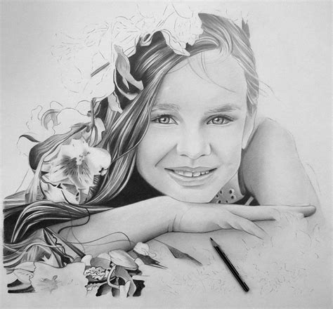 Малюнки олівцем дівчинка з квітами 17 фото