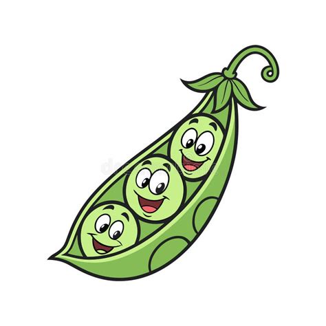 Adorable Giggles Pea Pod Cartoon Character Stock Vector Illustration Of Vegetable Design