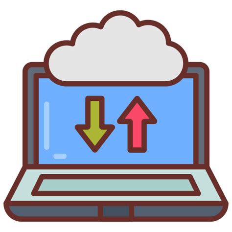 Cloud Computing Laptop Uploading Downloading Machine Icon Download On Iconfinder