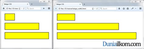 Tutorial CSS Cara Mengatur Lebar Element HTML Duniailkom