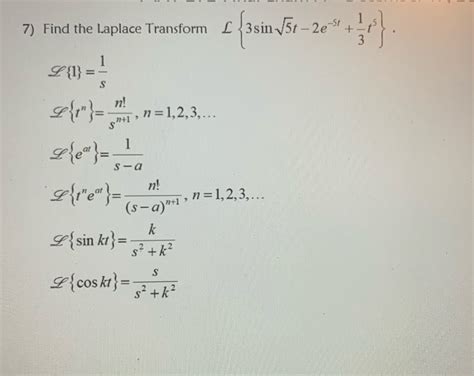Answered Find The Laplace Transform L 3sin 5t Bartleby