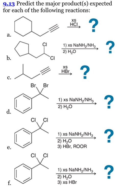 Solved Predict The Major Product S ﻿expected For Each Of