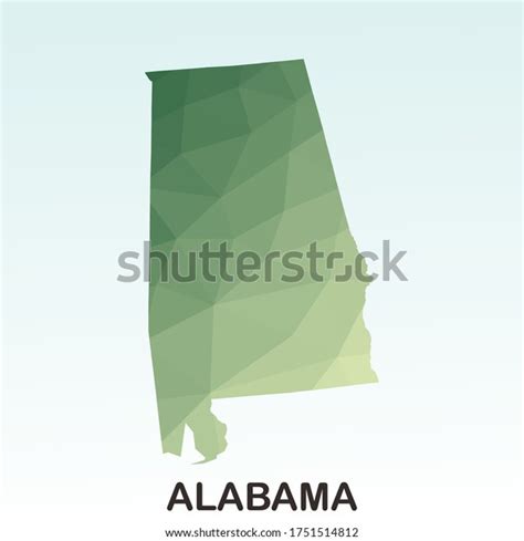 Alabama States Map Polygonal Geometricgreen Low Stock Vector Royalty