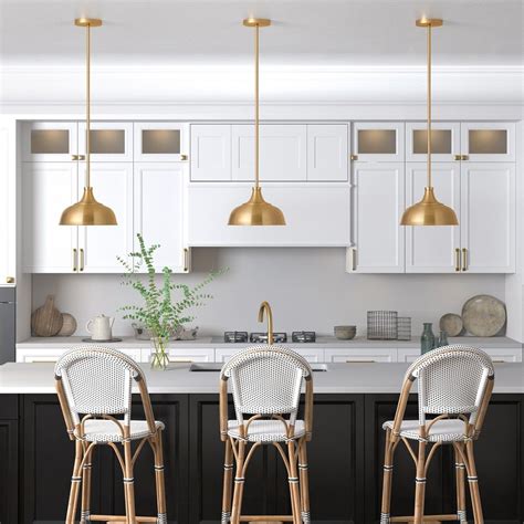 Hampton And Thyme 1075 Wide Pendant With Metal Shade Brass Kitchen