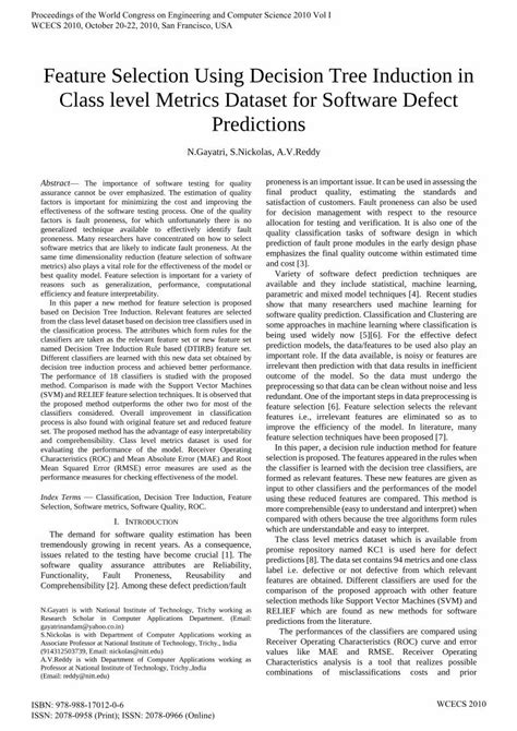 pdf feature selection using decision tree induction in class