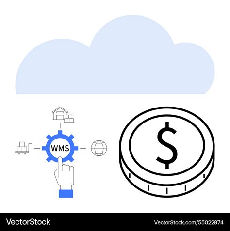 Cloud Based Wms Solution Integrating Logistics Vector Image
