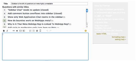 Sidebar Box To The Left Of Questions On Meta Highly Unreadable Web