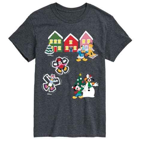 Disney Mickey Christmas Mens Short Sleeve Graphic T Shirt