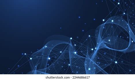 Technology Abstract Lines Dots Connection Background Stock Illustration