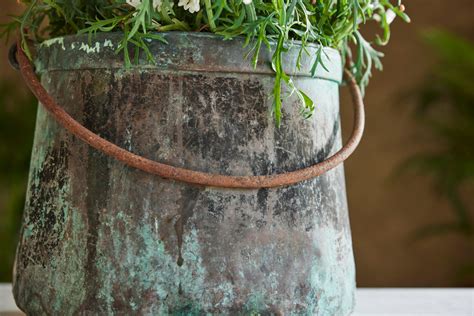 Verdigris Bucket Garden Antiques Violet Grey