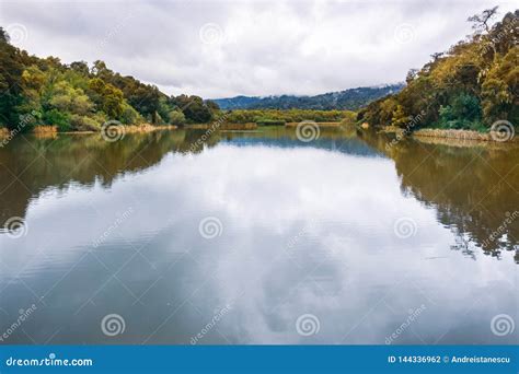 Searsville Lake Located In Jasper Ridge Biological Preserve On A Cloudy