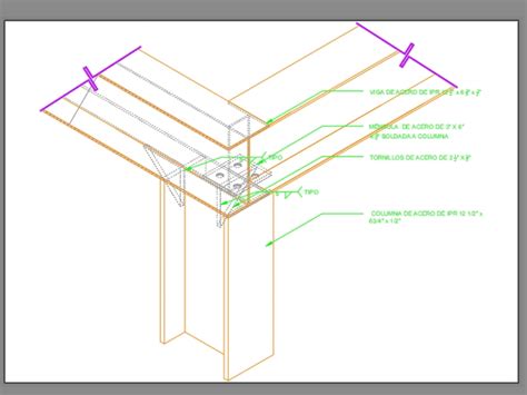 Détail De La Jonction De La Poutre Colonne En Acier 6387 Kb