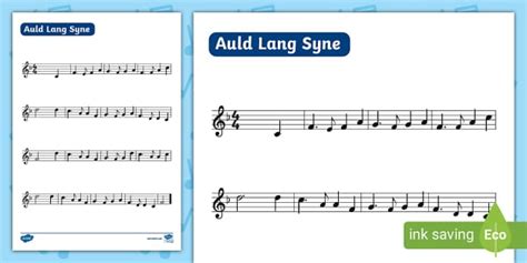 Free Auld Lang Syne Piano Sheet Music Teacher Made
