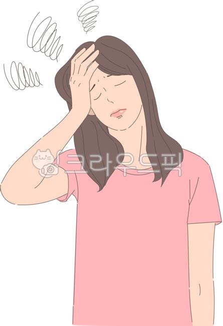 두통 스트레스 머리아픔 사람 여자 사진이미지일러스트캘리그라피 Suuuuu01작가