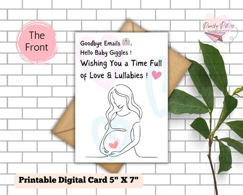 Happy Maternity Leave Card Printable Mum To Be Coworker Work