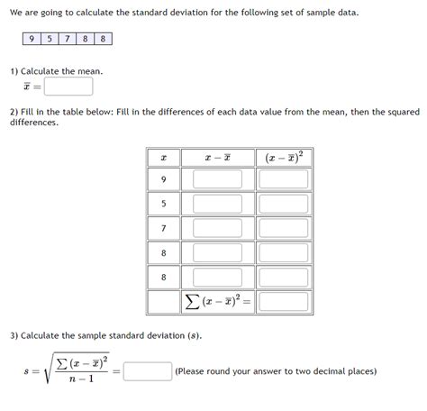 Solved We Are Going To Calculate The Standard Deviation For