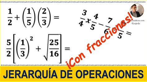 Jerarquía de operaciones con fracciones Ejercicios 7 8 y 9 YouTube