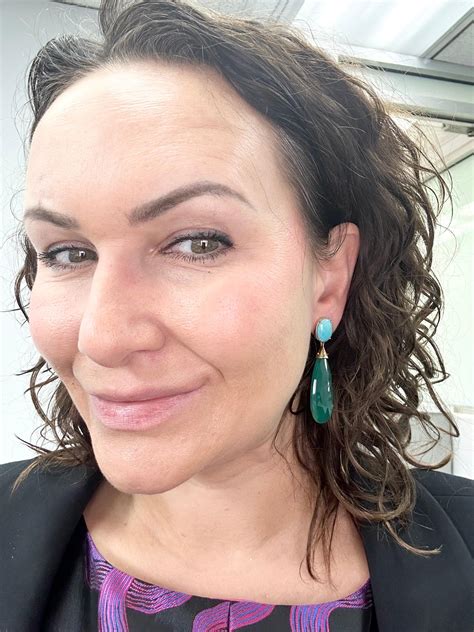 Tourquise Aventurine Long Earrings 18kt Gold For Sale At 1stdibs