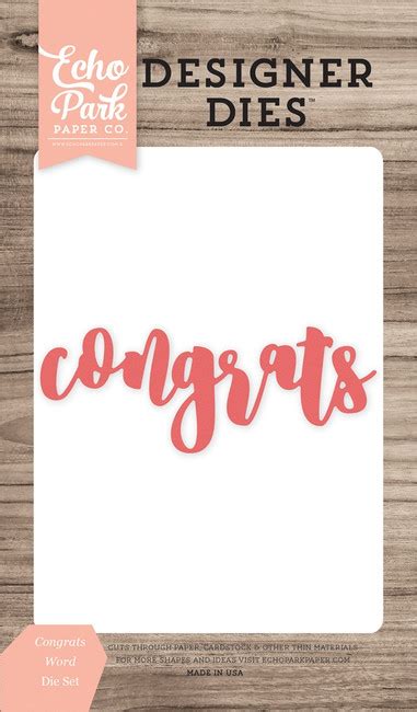 Congrats Word Small Die Set Echo Park Paper Co