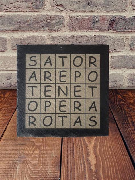 Sator Magic Square In Slate Sator Arepo Tenet Opera Rotas 20 X 20 Cm
