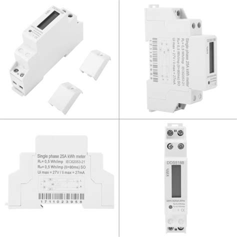 HURRISE Compteur kilowattheure Compteur électrique Numérique sur Rail DIN DDS LCD Haute