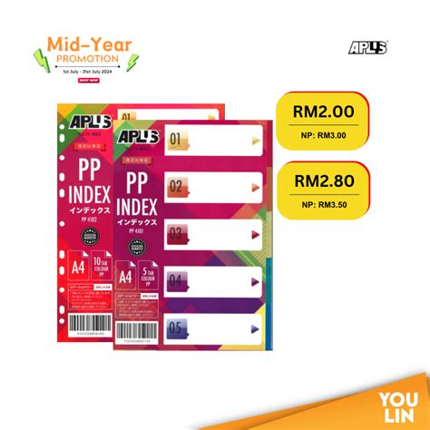 Aplus Pp Pp Index Divider July Promotion