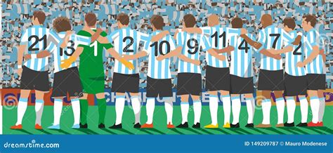Equipo De F tbol De La Argentina Stock de ilustración Ilustración de
