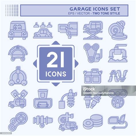 아이콘 세트 차고 자동차 기호와 관련이 있습니다 투톤 스타일 심플한 디자인 편집 가능 간단한 일러스트레이션 공장 산업 건물에 대한 스톡 벡터 아트 및 기타 이미지 Istock