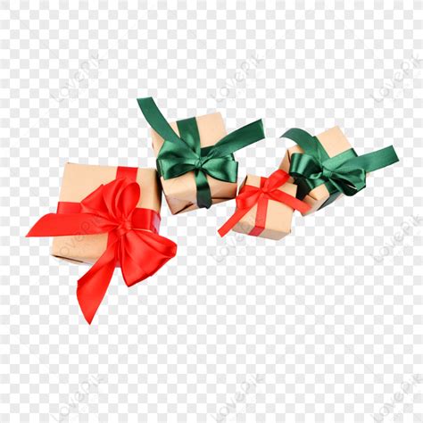 4 개의 크리스마스 장식 선물 상자입니다 녹색 활 일러스트 크리스마스 장식 일러스트 장식 일러스트 Png 일러스트 무료 다운로드 Lovepik