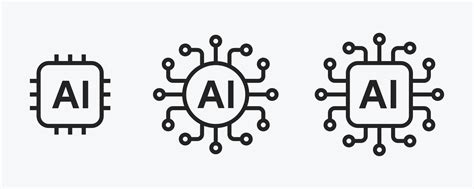 Artificial Intelligence Ai Processor Chip Icon Symbol Ai System Icon