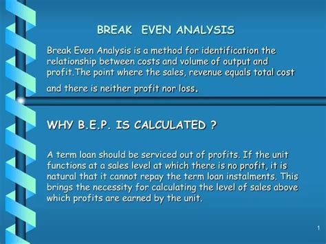 PPT BREAK EVEN ANALYSIS PowerPoint Presentation Free Download ID 3081918
