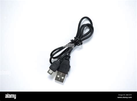 USB Cable Normal And Micro Isolated On White Stock Photo Alamy