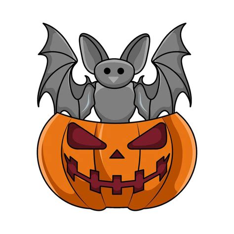 Bat In Pumpkin Illustration 34522934 Vector Art At Vecteezy