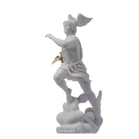 Hermes Mercury God Zeus Son Roman Statue Alabaster Tone Etsy