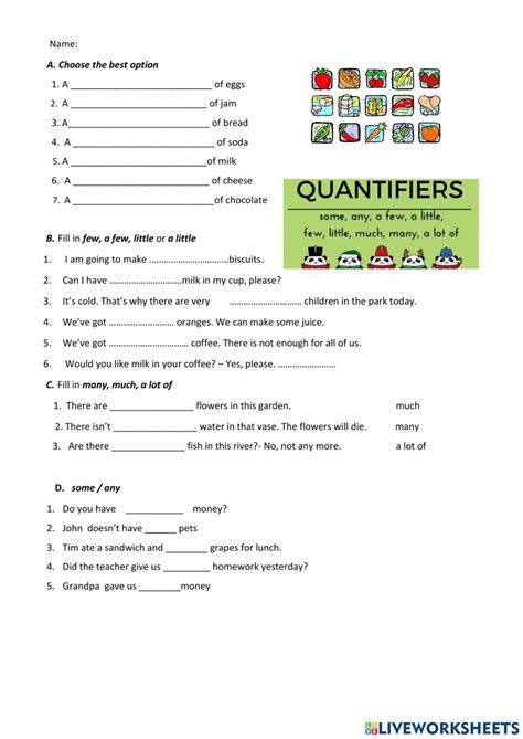 Quantifiers Exe Free Interactive Worksheets 5323448