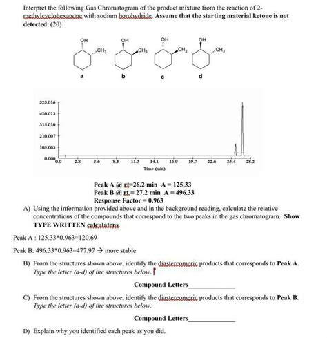 Solved Interpret The Following Gas Chromatogram Of The Chegg