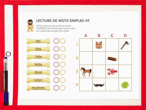 Exercices lire des mots simples en classe ou à la maison