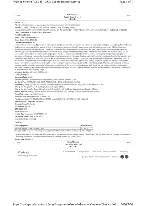 pdf cracking behaviours of layered specimen with an interface crack