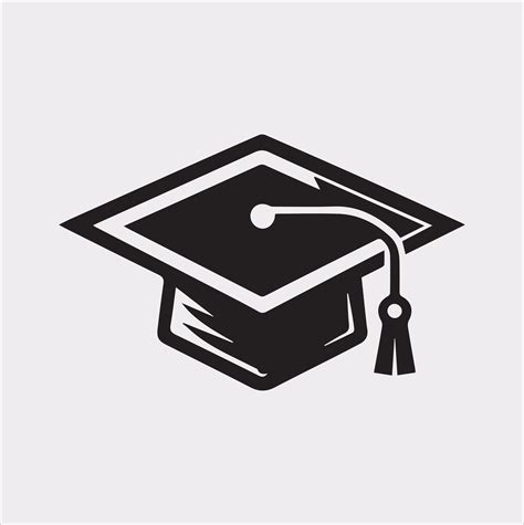 Minimalist Degree Logo With Convocation Cap In Black Silhouette