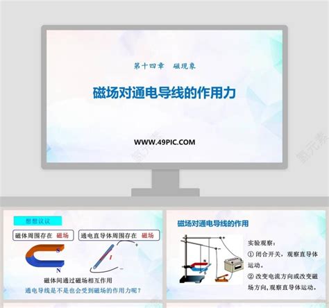 磁场对通电导线的作用力 第十四章磁现象教学ppt课件免费下载 演图网