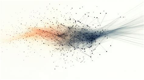 A Detailed Schematic Representing A Data Cloud With Thin Lines