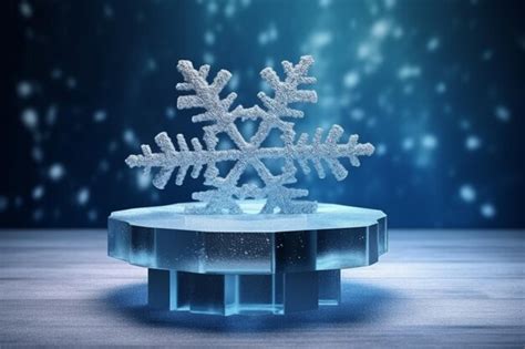 Premium Photo There Is A Snowflake On A Table With A Blue Background