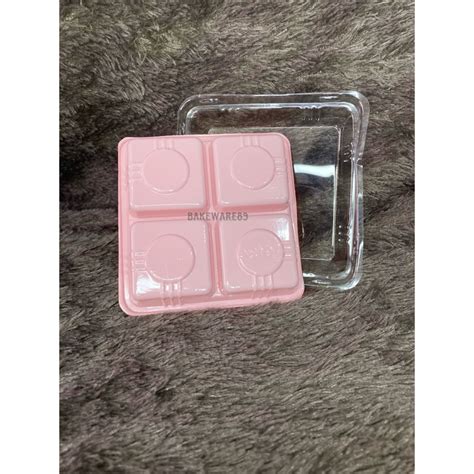 Jual Tray Mika Pudding Mini Sekat 4 Tutup Wadah Mika Mochi Pudding Super Mini Isi 5 Lembar