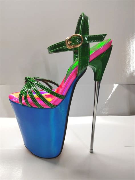 Women Peep Toe High Heels Sandals Strap High Platform Crossdresser Club