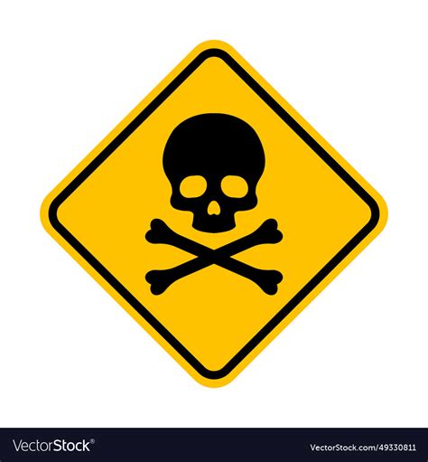 Skull And Crossbones Sign In Rhombus Shape Vector Image